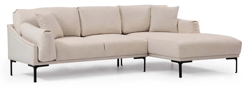 Béžová Rohová pohovka Leo – pravý roh 255 – 150 × 90 × 65 cm ATELIER DEL SOFA