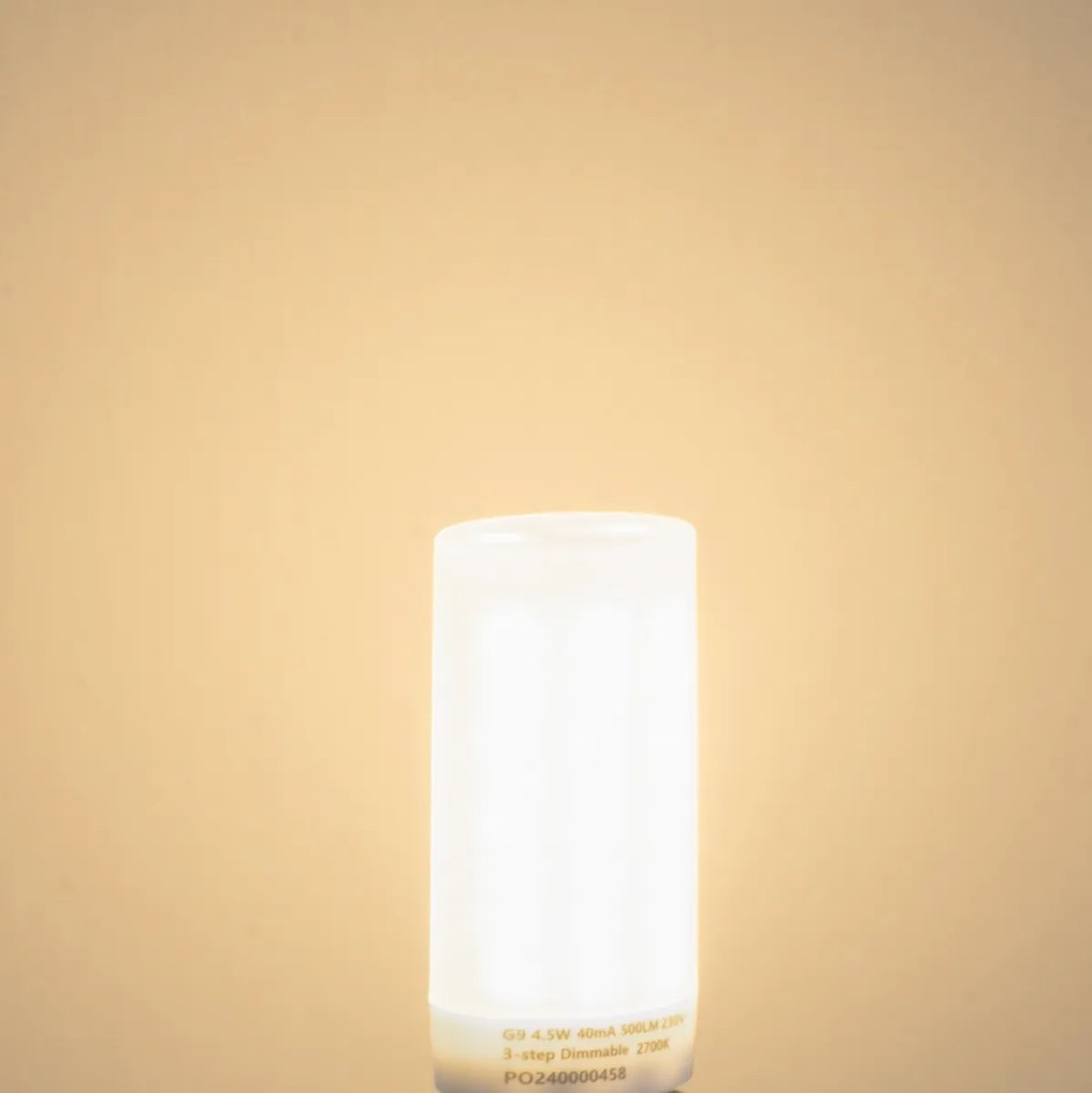 Sada 5 opálových 3-stupňově stmívatelných LED žárovek G9 4,5W 500 lm 2700K