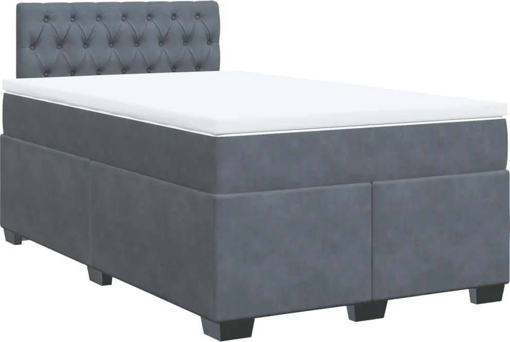 Box spring postel s matrací tmavě šedá 120 x 200 cm samet 3286289