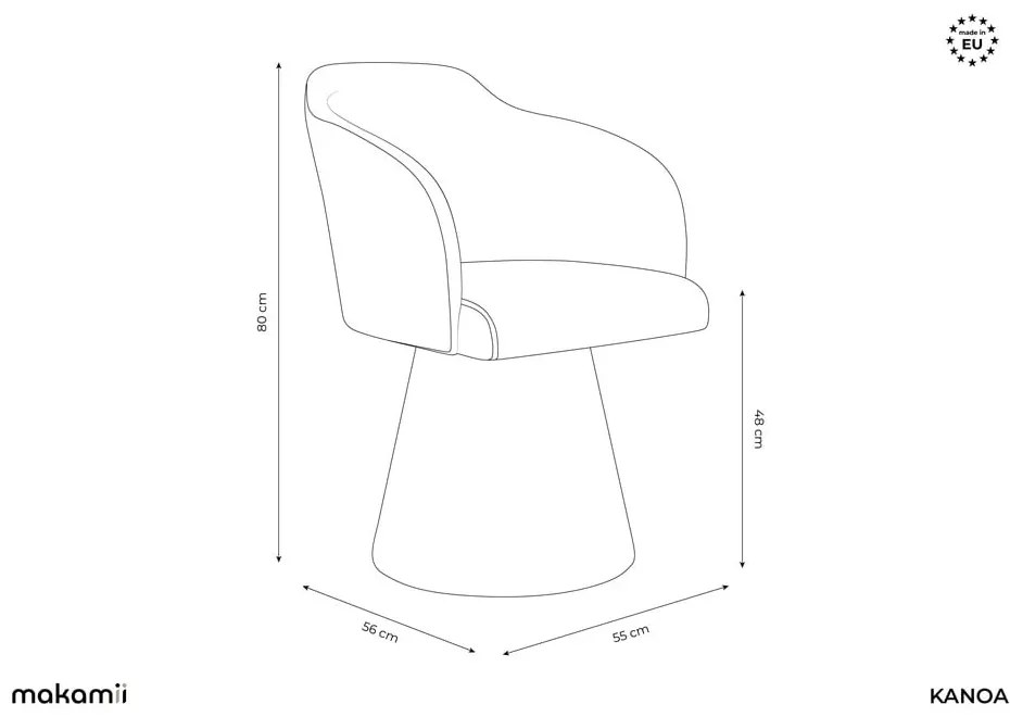 Čalouněné jídelní křeslo v petrolejové barvě Kanoa – Makamii
