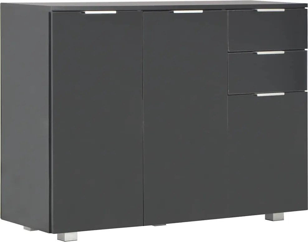 Příborník černý s vysokým leskem 107x35x80,5 cm 283719