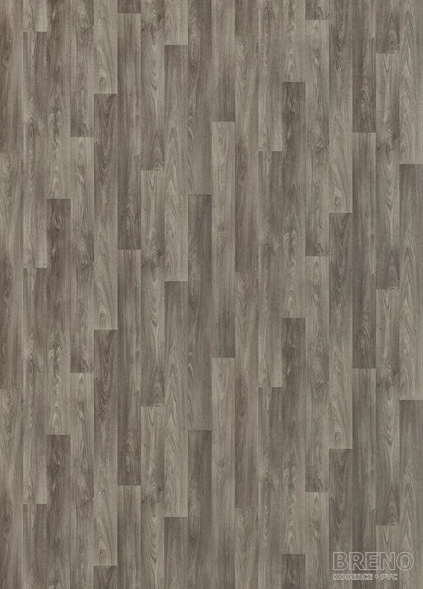 Breno PVC ECOTEX Nimes 588 – tmavé dřevo, šíře 400 cm