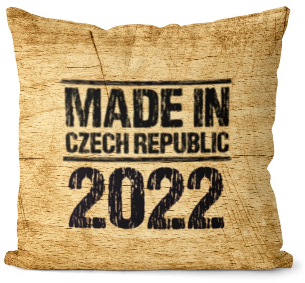 Polštář Made In + rok (Velikost: 55 x 55 cm, rok: 2022)