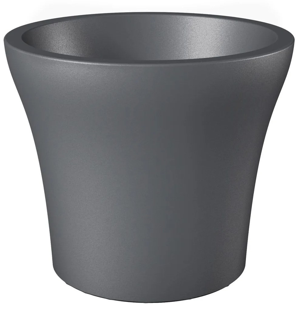 Scheurich Květináč No1 Style (Ø 48 cm, výška 40 cm, metalická šedá), - 4033083554418