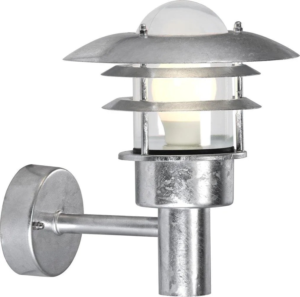 NOR 71431031 Venkovní nástěnné svítidlo Lønstrup 22 1x60W E27 galvanizovaná čirá - NORDLUX
