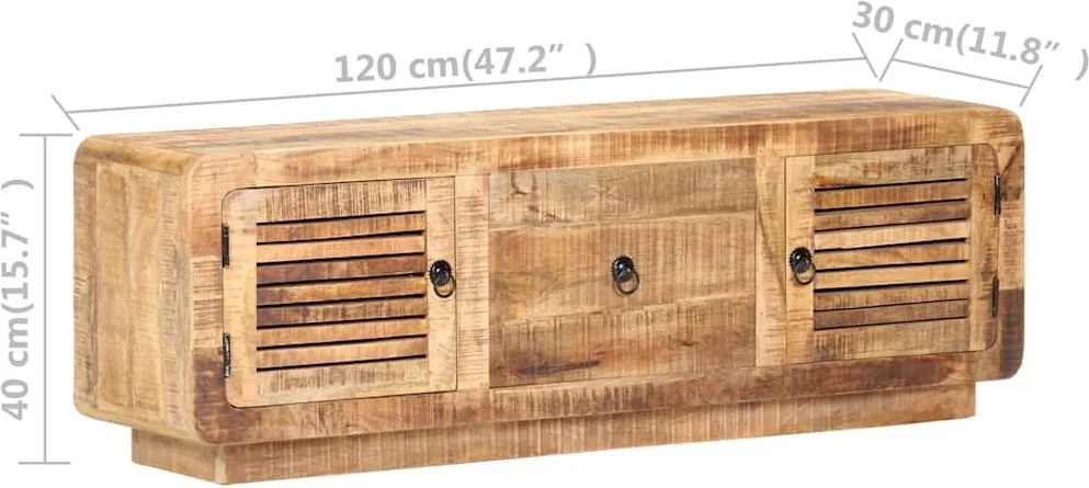 TV stolek 120 x 30 x 40 cm hrubé mangovníkové dřevo 320460