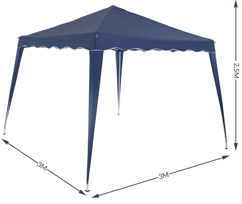 Casaria Party stan 3 x 3 m modrý UV- ochrana 50+
