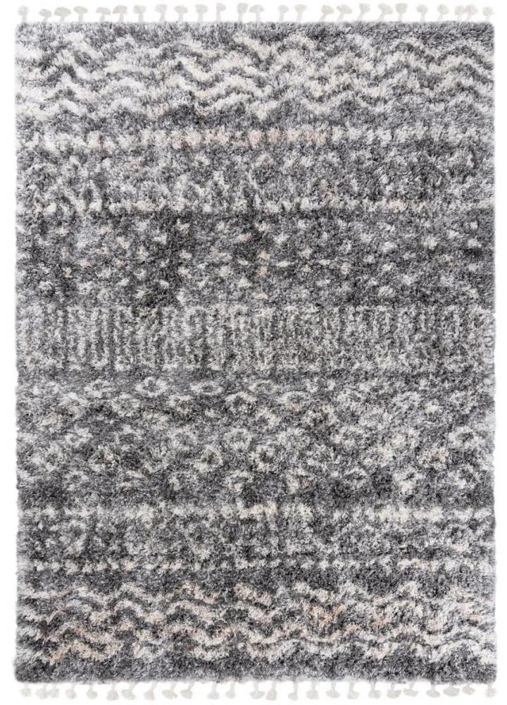 Kusový koberec shaggy Alsea tmavě šedý 2 140x200cm