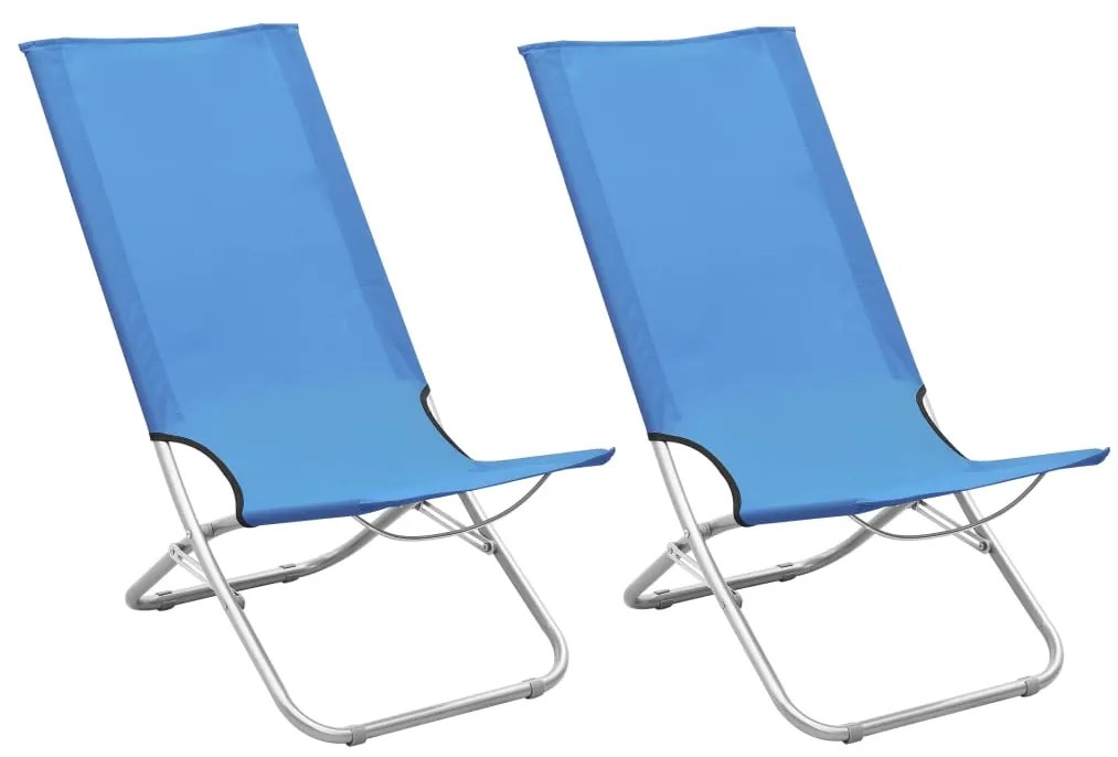 310374 vidaXL Skládací plážové židle 2 ks modré textil
