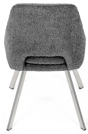 Jídelní židle, šedá, látka bouclé, DCL-W1174 GREY2