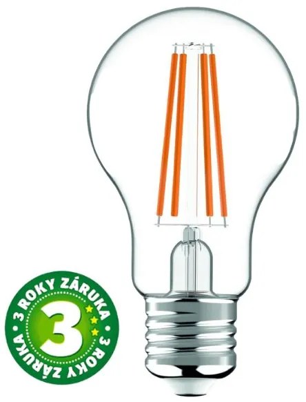 Ultra úsporná prémiová retro LED žárovka E27 4,9W 806lm A60 denní filament ekv. 60W 3 roky