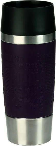 Termohrnek 0,36L, ocel, tmavě fialový silikonový obal EMSA