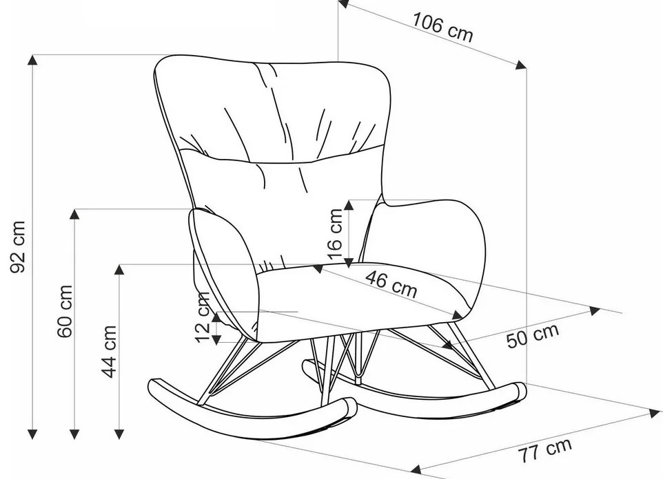 Houpací křeslo Isaac, šedá