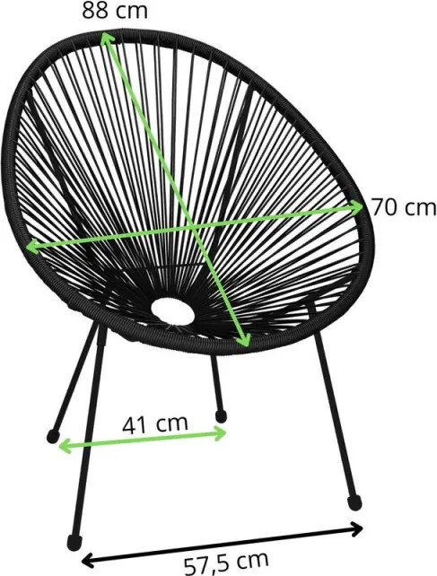 Ratanové zahradní křeslo SPRINGOS LOA GF0085 černé
