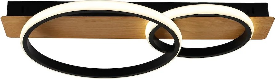 Stropní LED svítidlo Rowena, 2x LED 14w, 4000k, b/imitace dřeva