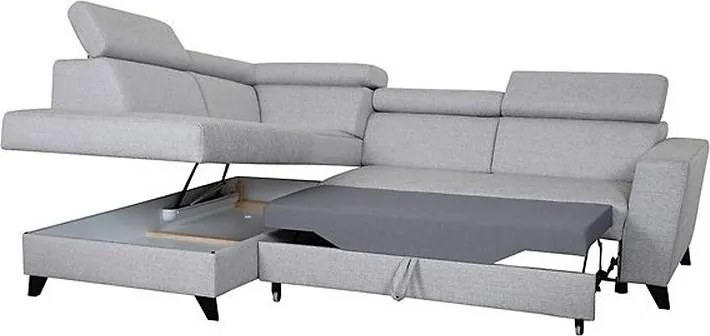 Casarredo - Komfort nábytek Rohová sedací souprava PRADIS rozkládací s úložným prostorem, levá, látky A1 | potah: gemma 11,barva: N12 bílá