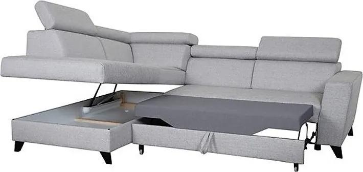 Casarredo - Komfort nábytek Rohová sedací souprava PRADIS rozkládací s úložným prostorem, levá, látky A1 | potah: lena 95,barva: N13 dub natural