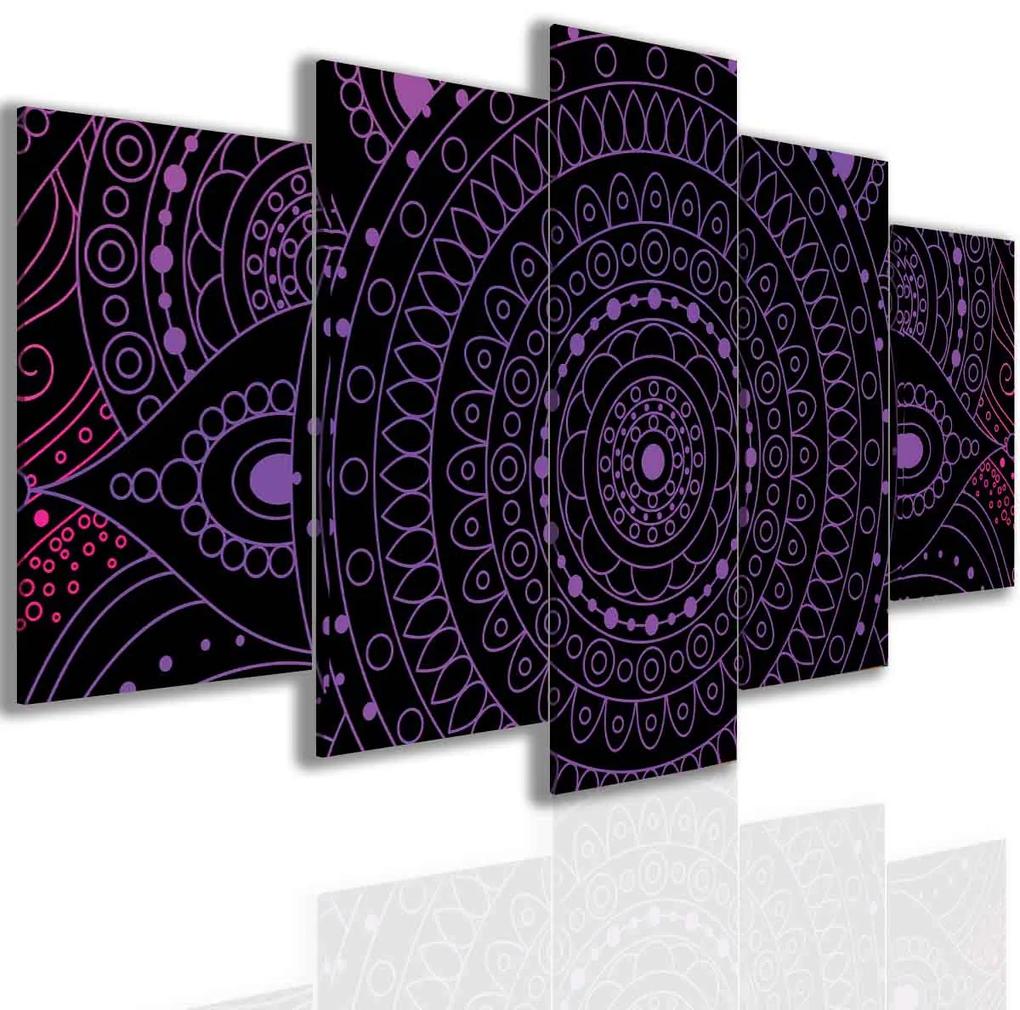 Obraz mandala Purple Velikost (šířka x výška): 150x75 cm