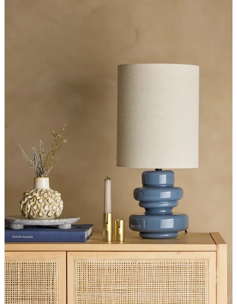 Modrá stolní lampa s textilním stínidlem (výška 51 cm) Fabiola – Bloomingville