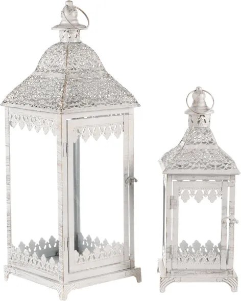 Set dvou kovových luceren bílý JL326 (2 ks)