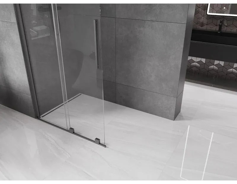 Mexen Velar, posuvné dveře typu Walk-in 70x200 cm, 8mm čiré sklo, grafitová matná, 871-070-000-03-66
