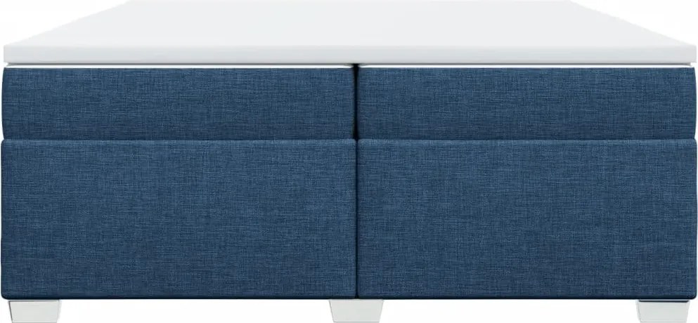 Box spring postel s matrací modrá 200x200 cm textil 3285164
