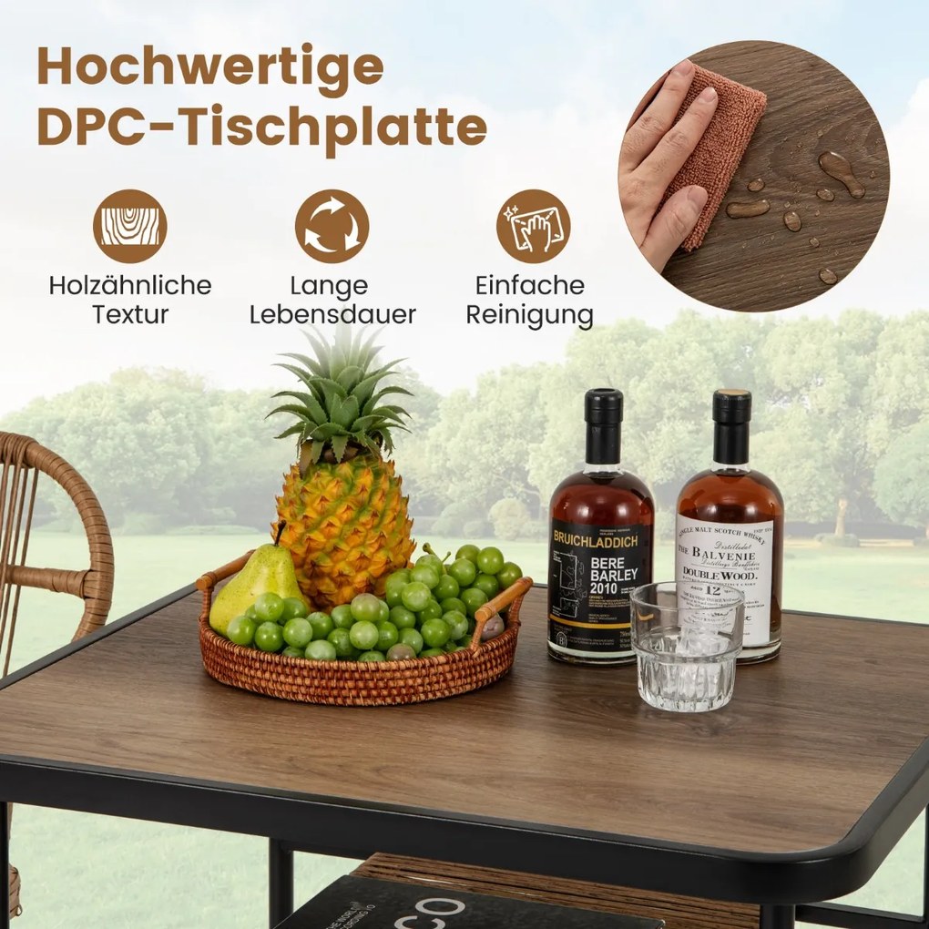 Costway 3-dílný. Garden furniture set, balcony furniture s 2 rattan chairs