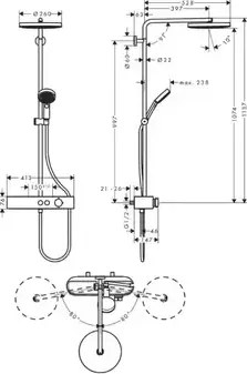 Hansgrohe Pulsify S - Sprchový set s termostatem | průměr 26 cm | 3 pr