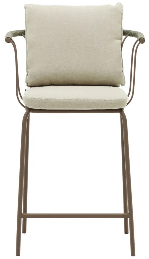 OnaDnes -20% Béžová látková zahradní barová židle Kave Home Salguer 66 cm