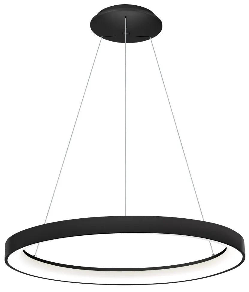 LED2 3271953D Bella Slim 78 P-Z, černé kruhové závěsné svítidlo, 60W LED 3000K/4000K stmívatelné DALI, prům. 78cm