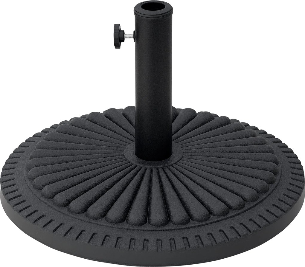 Základna pro slunečník Outsunny 14 kg, kulatá, držák slunečníku, váha pro slunečník s průměrem pólů 35-48 mm, pro balkon, terasu, zahradu, černá | Aos