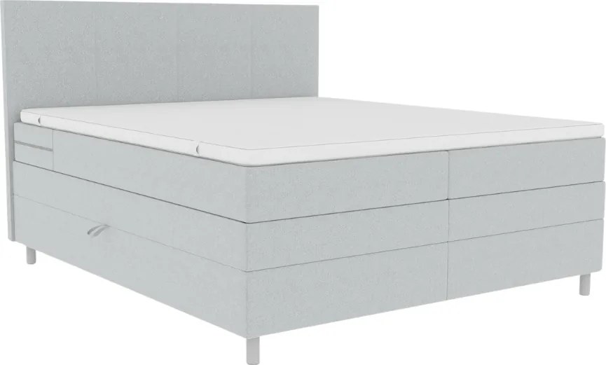 Čalouněná postel boxspring CARINA 140x200 cm světle šedá Matrace: Matrace Bonell pružinová