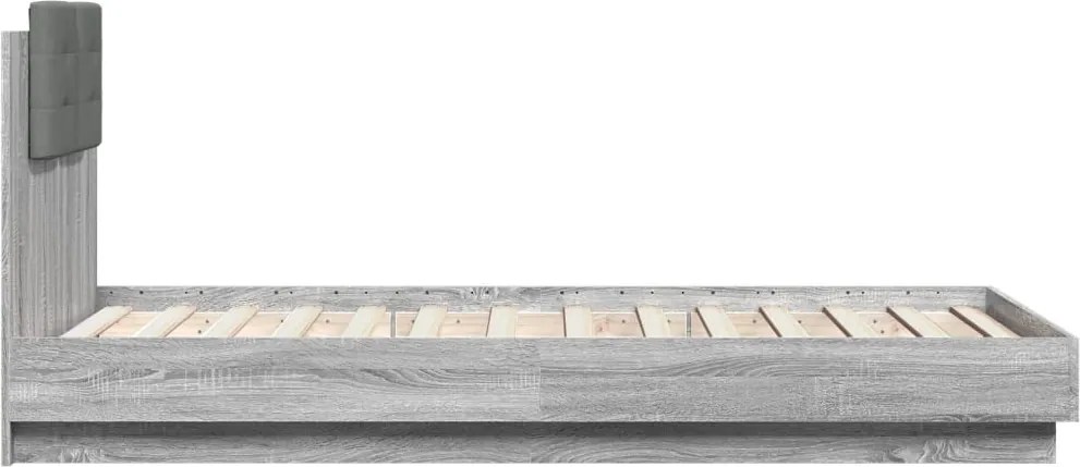 Rám postele s čelem šedý sonoma 90 x 190 cm kompozitní dřevo 3209973