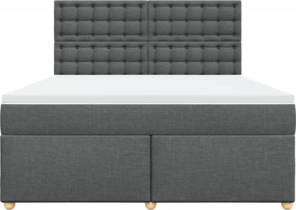 Box spring postel s matrací tmavě šedá 180x200 cm textil 3291374