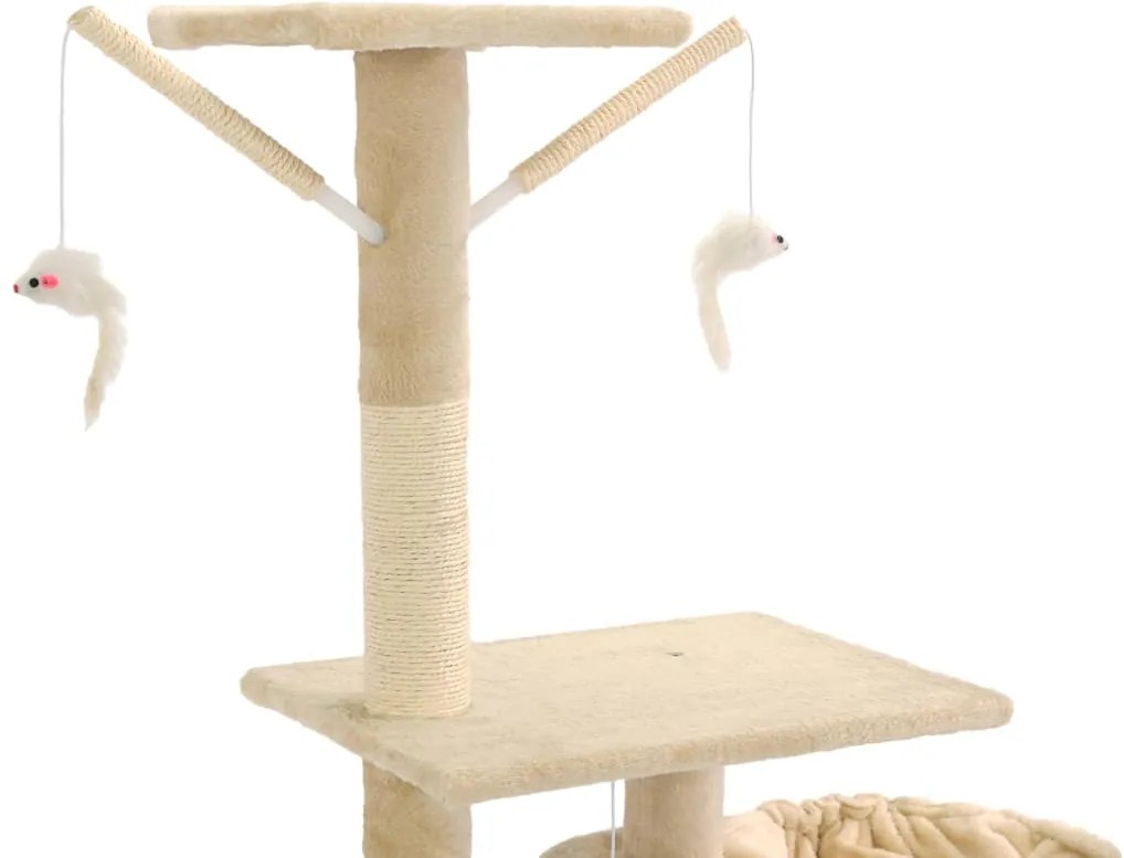 Škrabadlo pro kočky se sisalovými sloupky - béžové | 230-250 cm