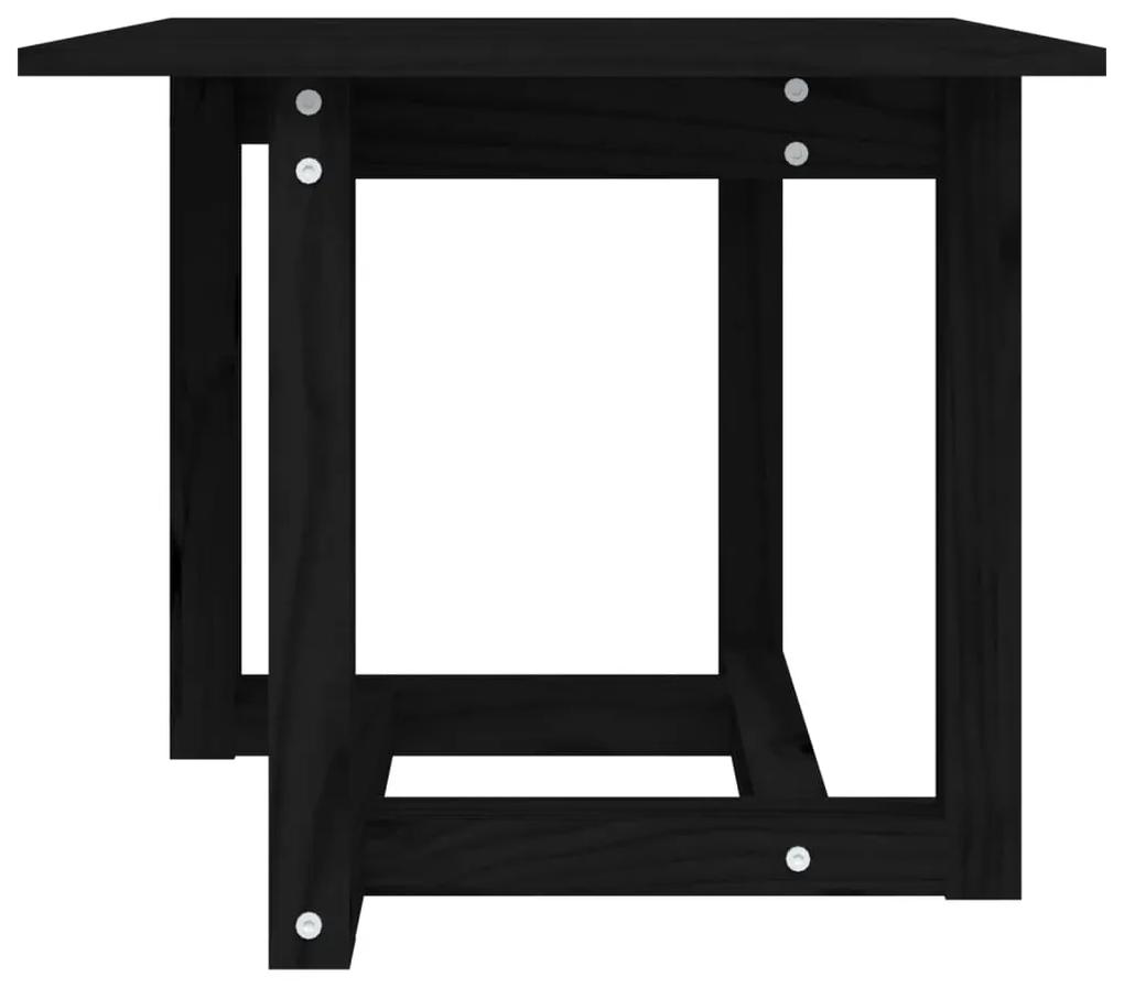 Konferenční stolek černý 50 x 50 x 45 cm masivní borové dřevo - Default Title