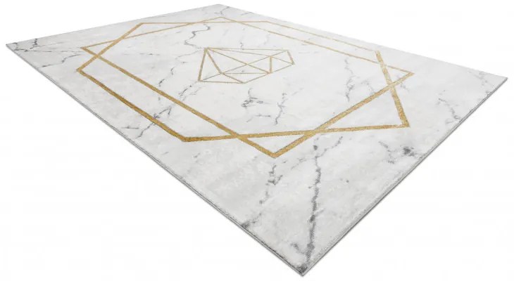 Dywany Łuszczów, Kusový koberec Emerald diamant 1019 cream and gold, 160x220, bílá, kancelář