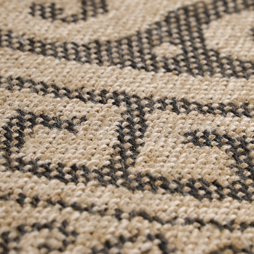 Ayyildiz, Kusový koberec Comilla 887 Black kruh, 80x80 (průměr) kruh, hnědá, chodba / předsíň