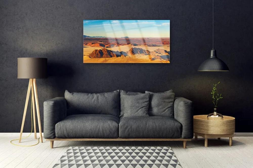 Obraz na skle Poušť Nebe Krajina 125x50 cm