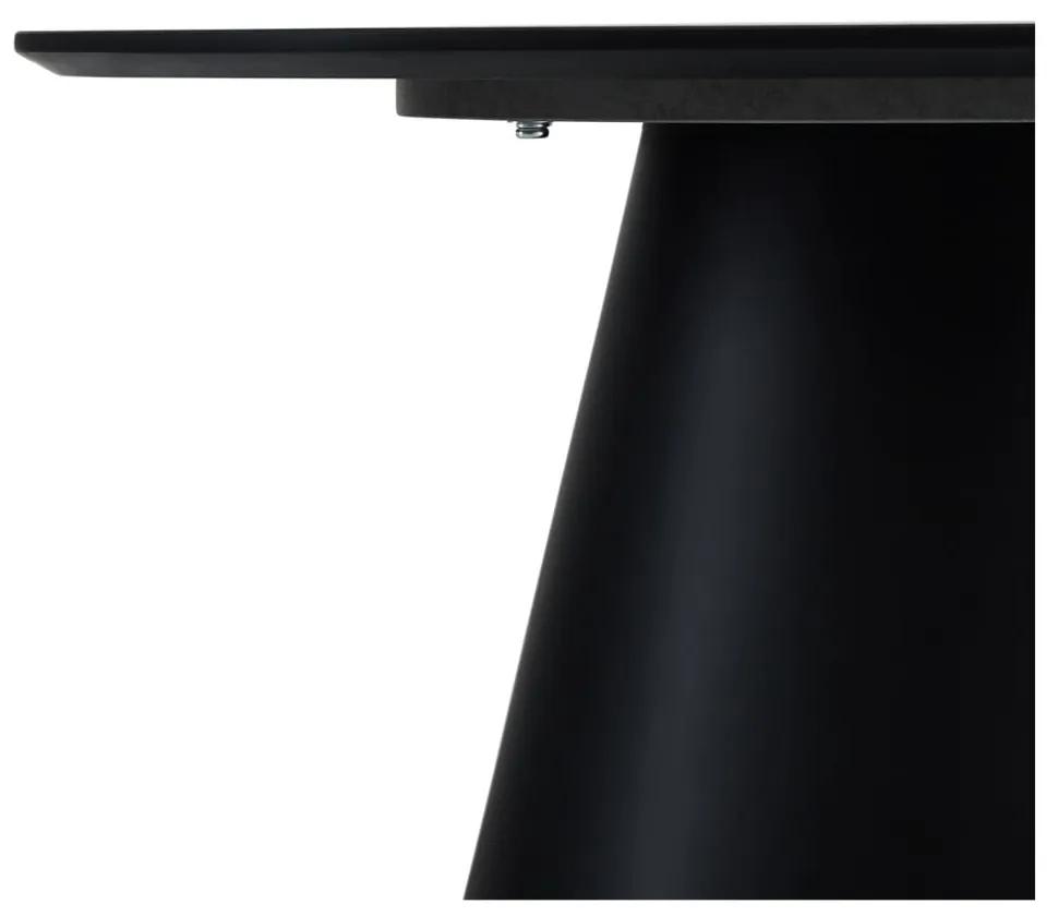 Konferenční stolek v tmavě šedé a černé barvě s deskou v dekoru mramoru ø 80 cm Tango – Furnhouse