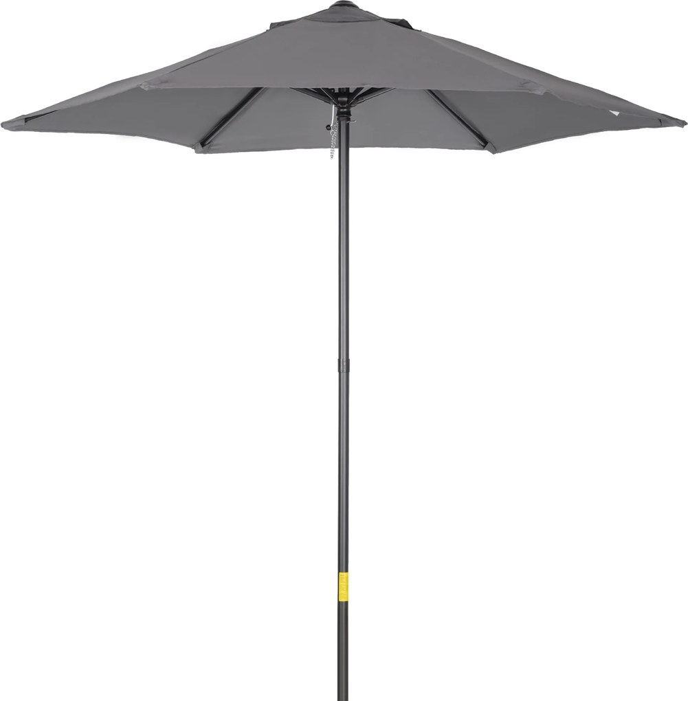 Slunečník Outsunny Ø196 cm, hexagonální balkonový slunečník, plážový slunečník, odolný proti větru, stabilní, tržní slunečník s kličkou pro ochranu př