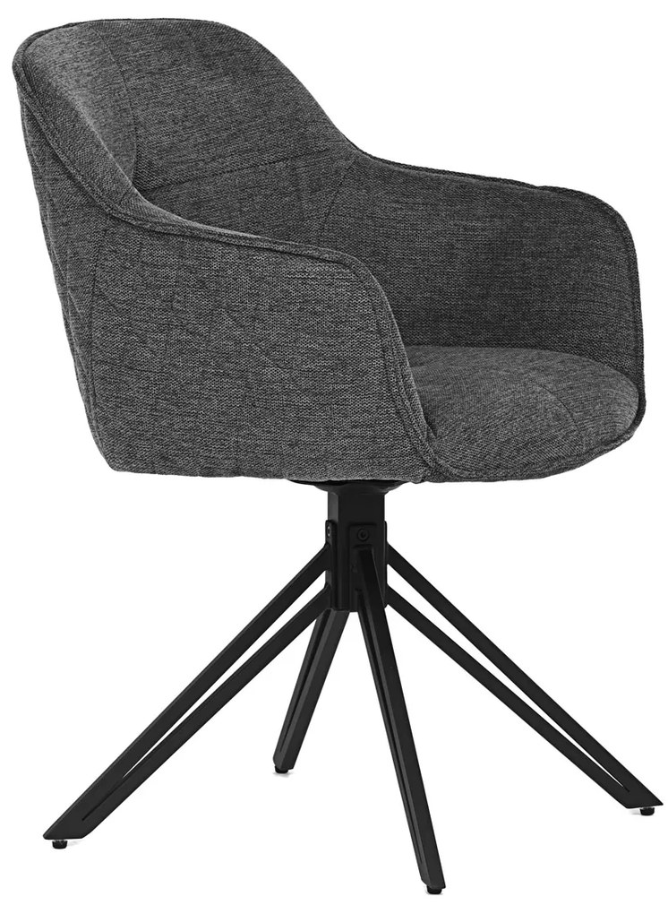 Designové jídelní křeslo HC-533 GREY2 látka tmavě šedá, kov černý mat