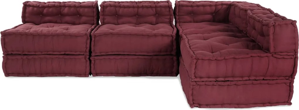 Modulová pohovka Textil Bordó 210 x 140 x 56 cm 3315073