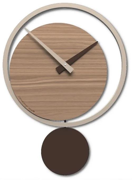 Designové kyvadlové hodiny 11-010 CalleaDesign Eclipse 51cm (více barevných variant) Barva čokoládová-69 - RAL8017 Dýha bělený dub - 81
