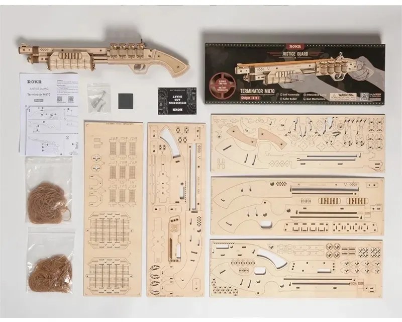 RoboTime 3D dřevěná mechanická skládačka Brokovnice Terminátor