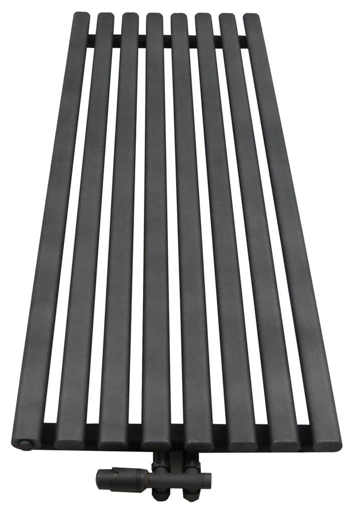 Regnis Lazur LA, topné těleso 540x1600mm se středovým připojením 50mm, 1048W, černá matná, LAZURLA/1600/540/D5/BLACK