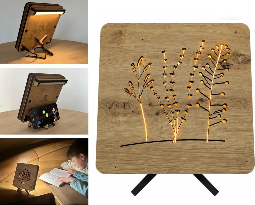 Li-Go "Kokoška" lampa 19x19 cm provedení povrchu: dub světlý