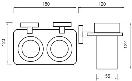 Nimco Držák na kartáčky dvojitý UN X3-58DW-26