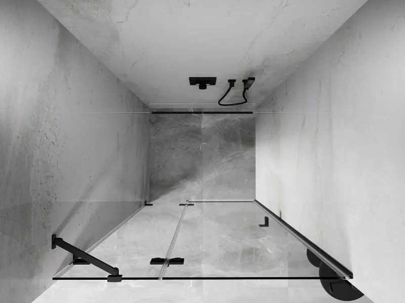 Mexen, Mexen Lunar levé otočné sprchové dveře 75 cm, transparentní, pistolový kov - 834-075-000-95-00-L