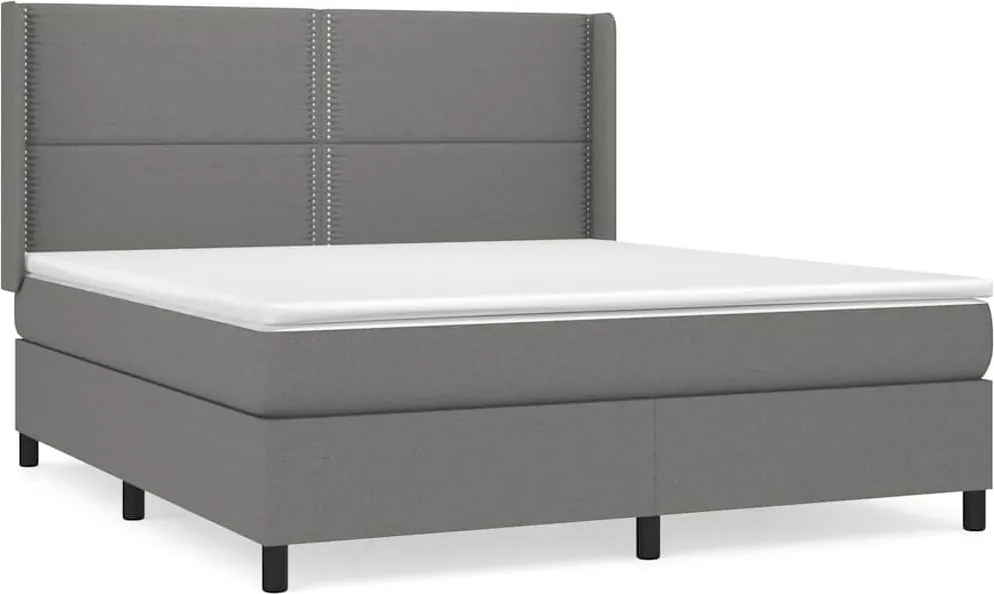 Box spring postel s matrací tmavě šedá 180x200 cm textil 3131370